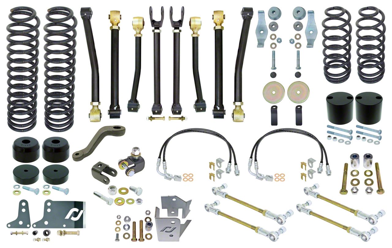 RockJock Jeep Wrangler Johnny Joint 4-Inch Suspension Lift Kit with ...