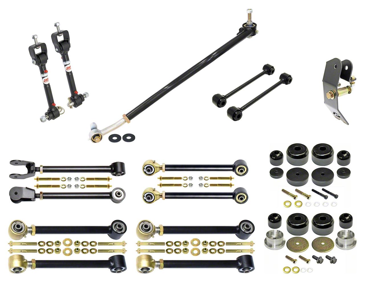 RockJock Jeep Wrangler Johnny Joint 4-Inch Suspension Lift Kit with ...