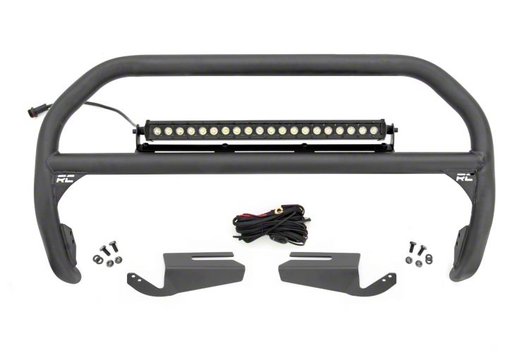 Rough Country Bronco Nudge Bar with 20-Inch Black Series LED Light Bar ...