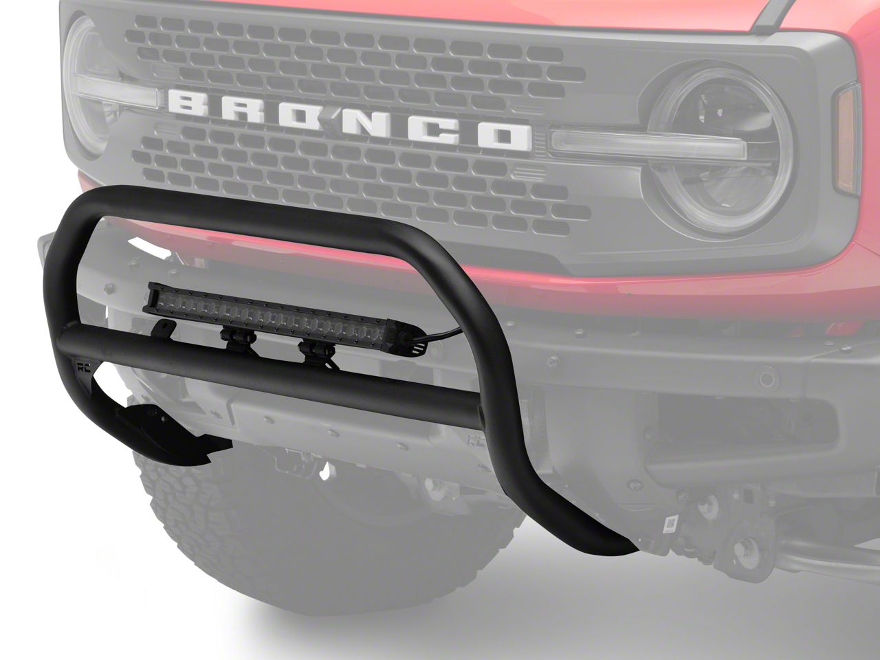 Rough Country Bronco Nudge Bar with 20-Inch Black Series White DRL LED ...