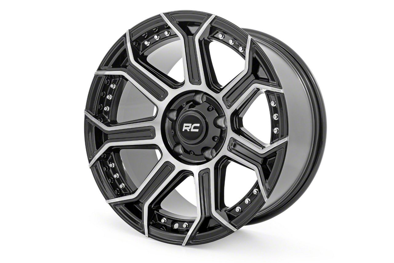 Rough Country Bronco 89 Series Black Machined Gun Metal 6-Lug Wheel ...