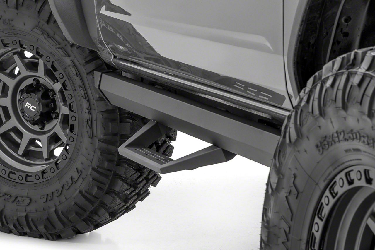 Rough Country Bronco SRL2 ADJ Aluminum Side Step Bars; Black 51038 (21 ...