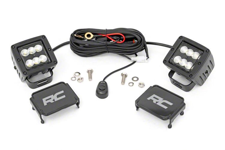 Rough Country Jeep Cherokee 2-Inch Black Series LED Cube Lights; Flood ...