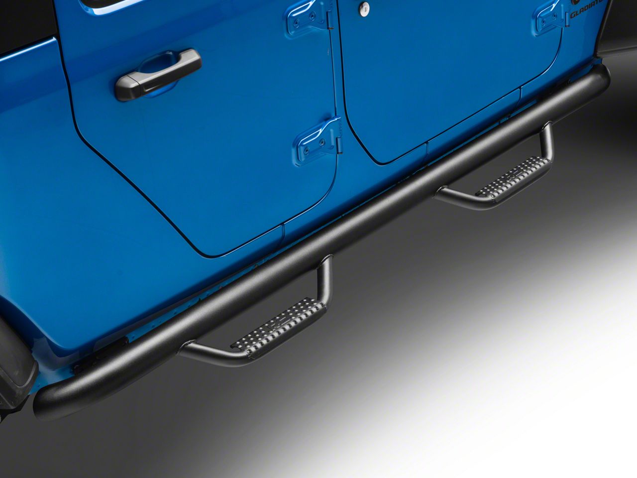 Rough Country Jeep Gladiator Wheel to Wheel Nerf Side Step Bars; Black ...