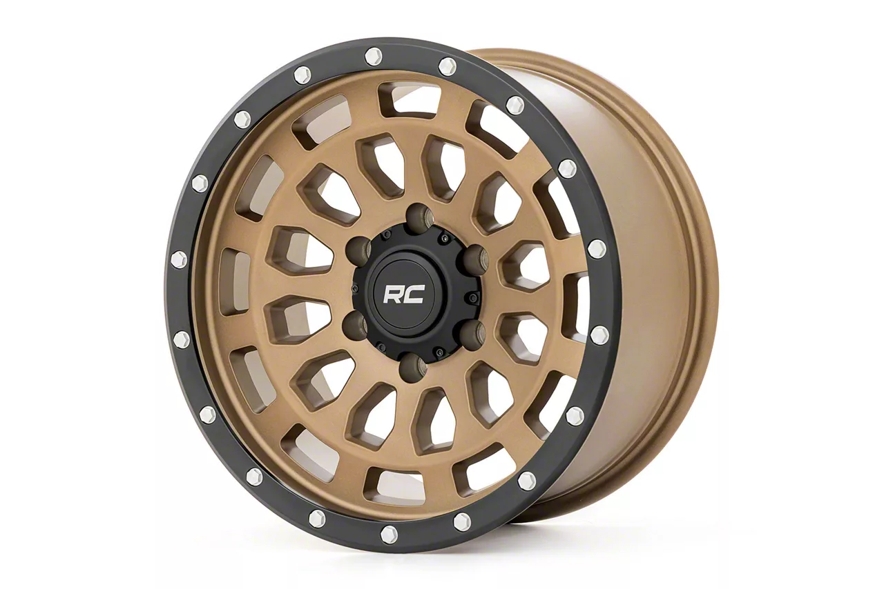 Rough Country Jeep Wrangler 87 Series Simulated Beadlock Bronze Wheel; 17x8.5; 0mm Offset ...