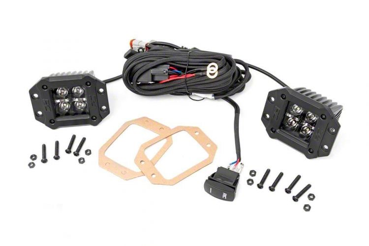 Rough Country Tacoma 2-Inch Black Series Flush Mount White DRL LED Cube ...