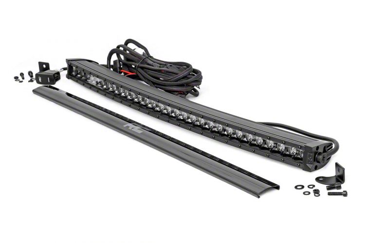 Rough Country Tacoma 30-Inch Black Series Curved Single Row Cool White ...