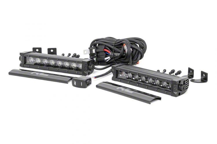 Rough Country Tacoma 8-Inch Black Series Cool White DRL LED Light Bars ...