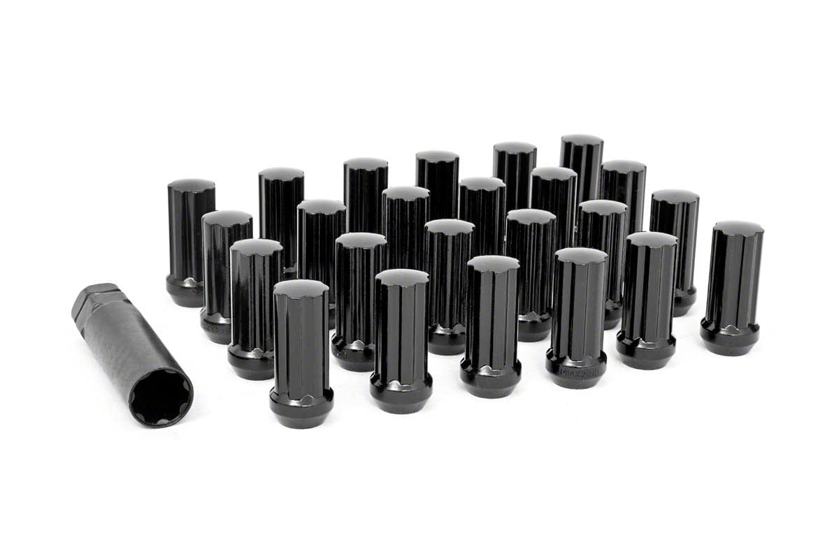 Rough Country Titan Black 7-Spline Lug Nut Kit; M12 x 1.25; Set of 24 ...