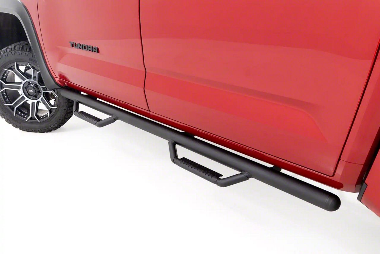 Rough Country Tundra Cab Length Nerf Side Step Bars; Black 72002A (22 ...