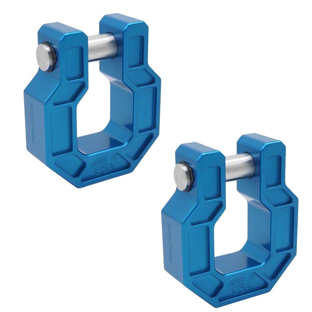 Royal Hooks Jeep Wrangler Aluminum Royal Show Shackles; Blue RHO-12017 ...