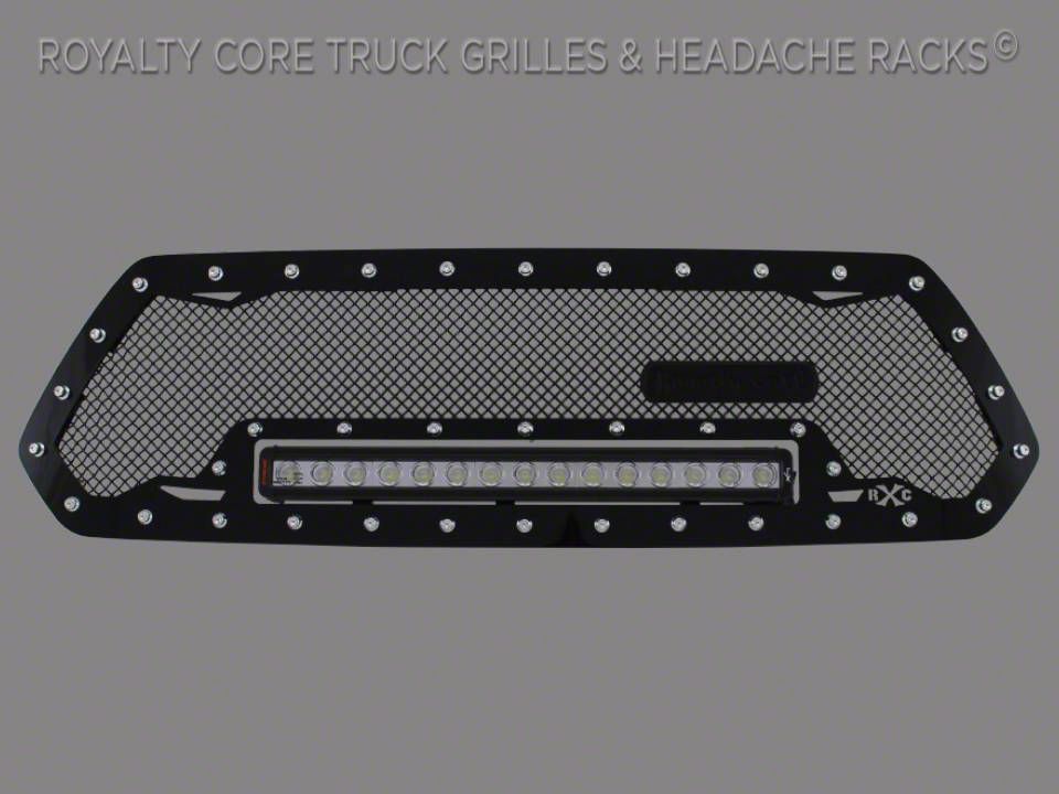 Royalty Core Tacoma RCRX LED Race Line Upper Grille Insert with Top Mount LED Light Bar; Satin ...