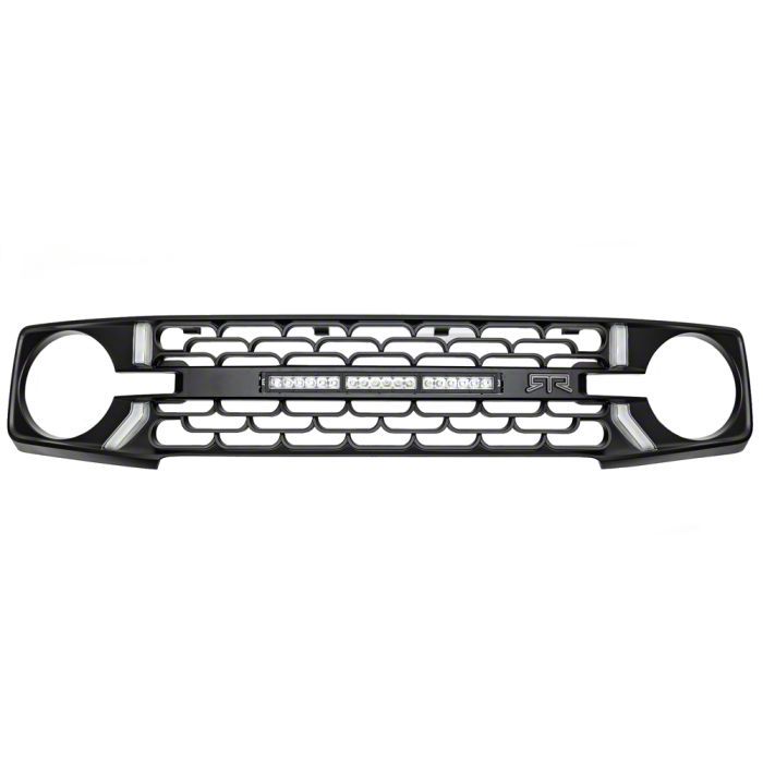 RTR Bronco Grille with Signature LED Lighting and 18-Inch LED Light Bar ...