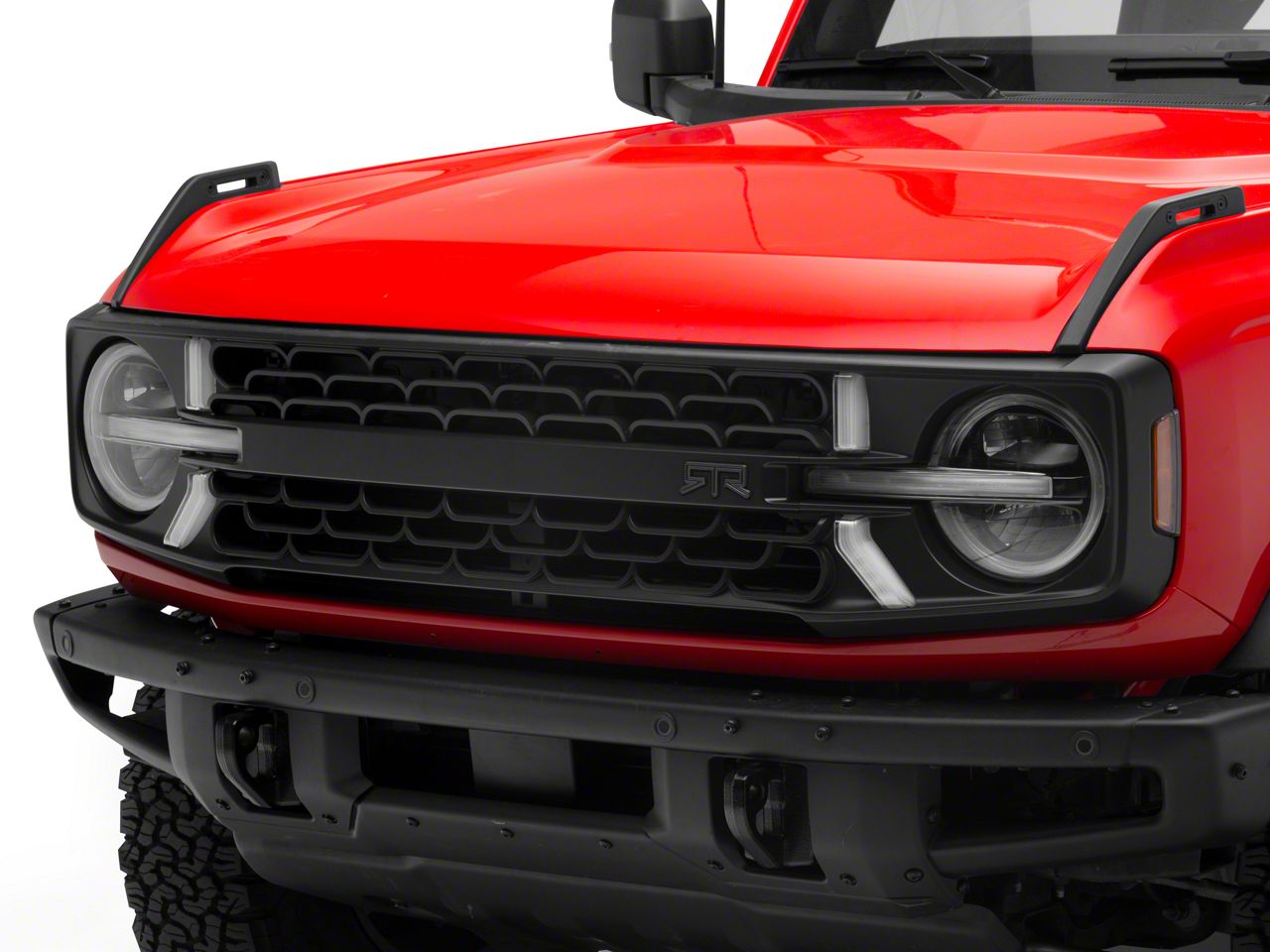 RTR Bronco Grille with Signature LED Lighting; Plain Centerbar 14011. ...