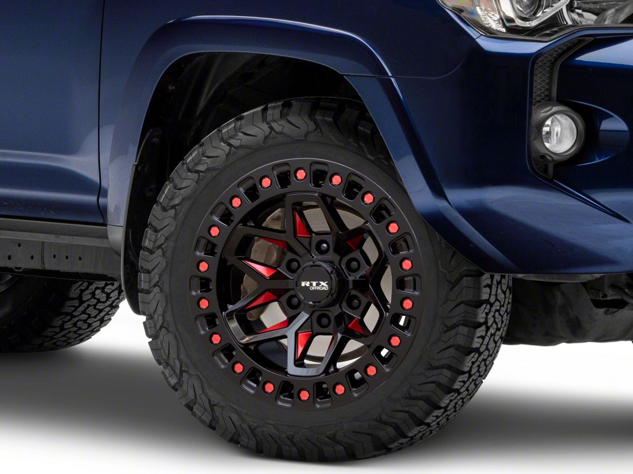 RTX Offroad Wheels Toyota 4-Runner Zion Black Milled Red 6-Lug Wheel ...