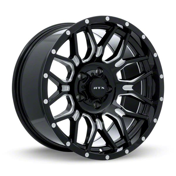 RTX Offroad Wheels Bronco Claw Gloss Black Milled with Rivets 6-Lug ...