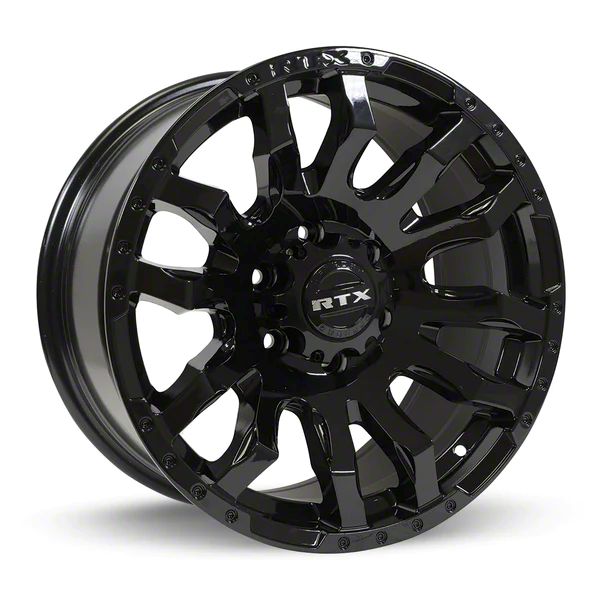 RTX Offroad Wheels Bronco Patton Gloss Black 6-Lug Wheel; 18x9; 10mm Offset 82963 (22-25 Bronco ...