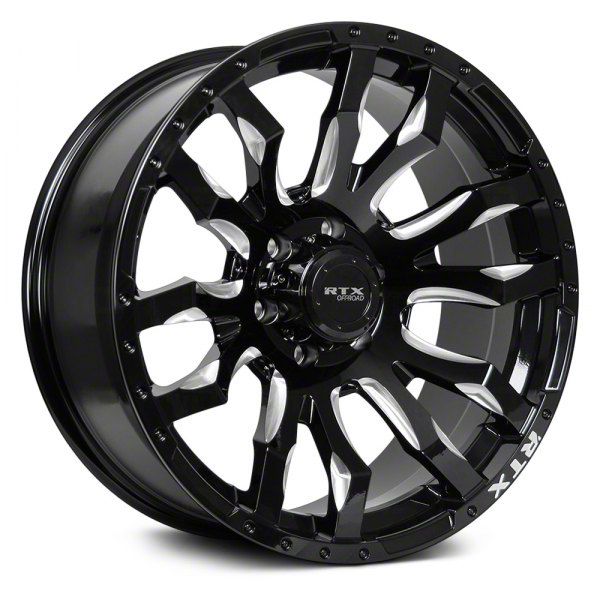 RTX Offroad Wheels Tundra Patton Gloss Black Milled Spoke 6-Lug Wheel ...