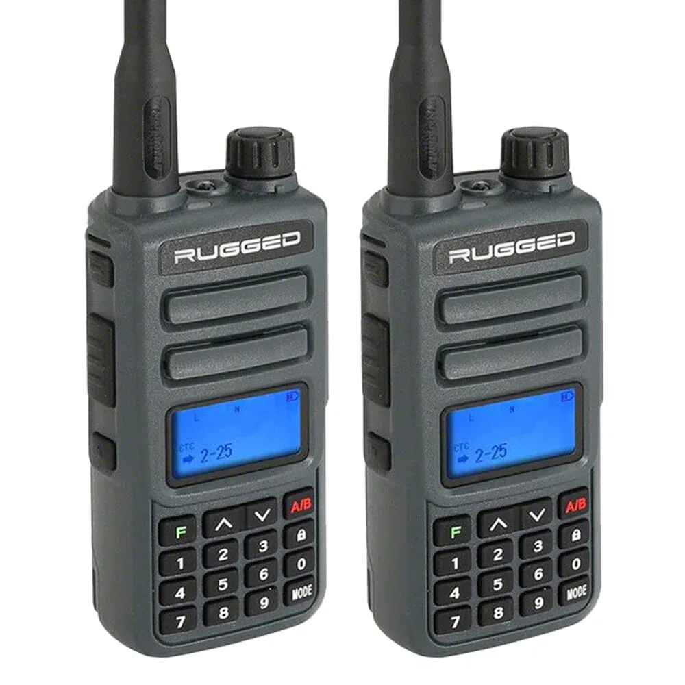 Rugged Radios Jeep Wrangler GMR2 GMRS and FRS Two Way Handheld Radios; Grey GMR2-2-PACK - Free ...