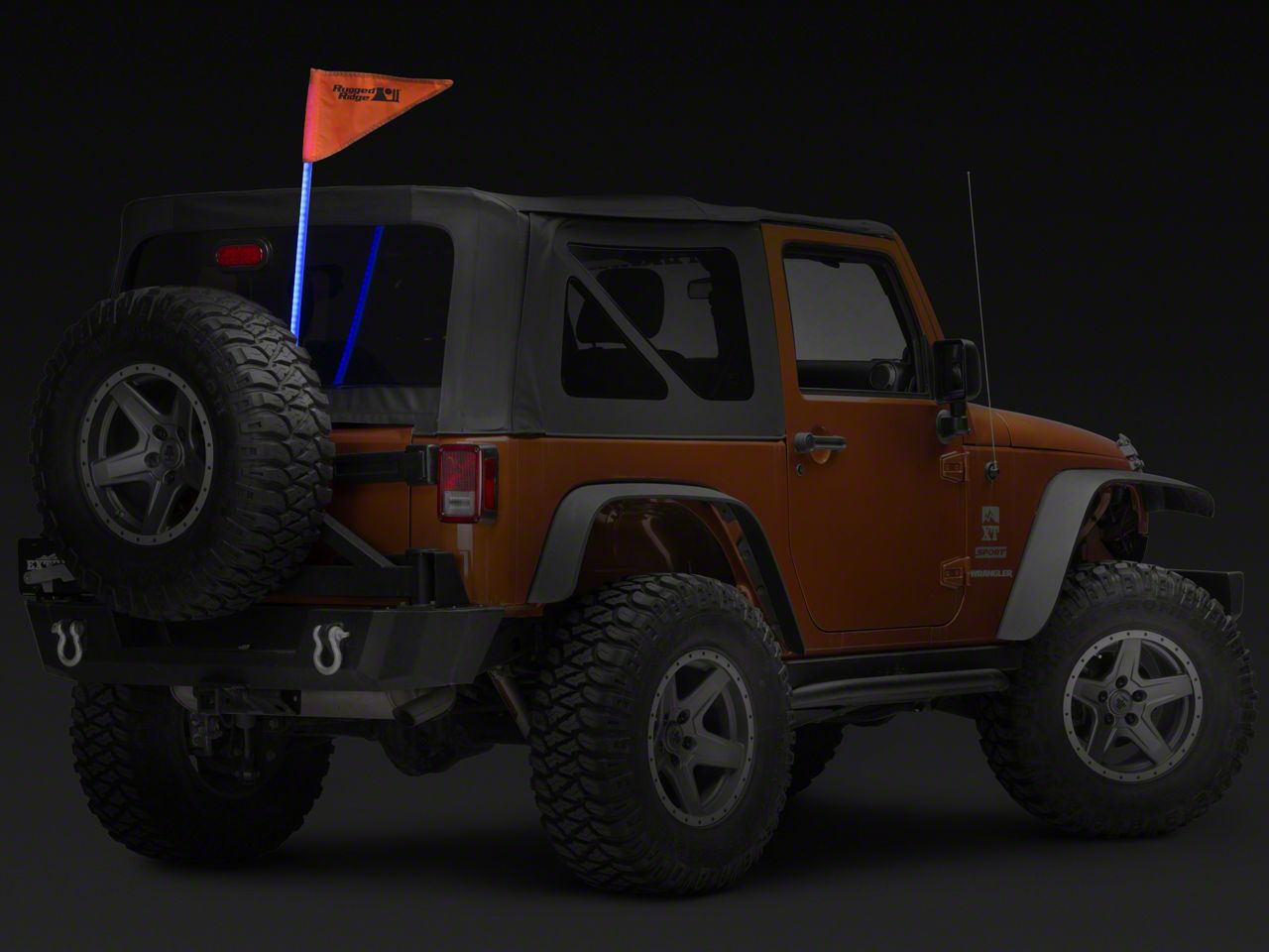 Rugged Ridge Jeep Wrangler 39 in. RGB Lighted Whip w/ Controller 11250. ...
