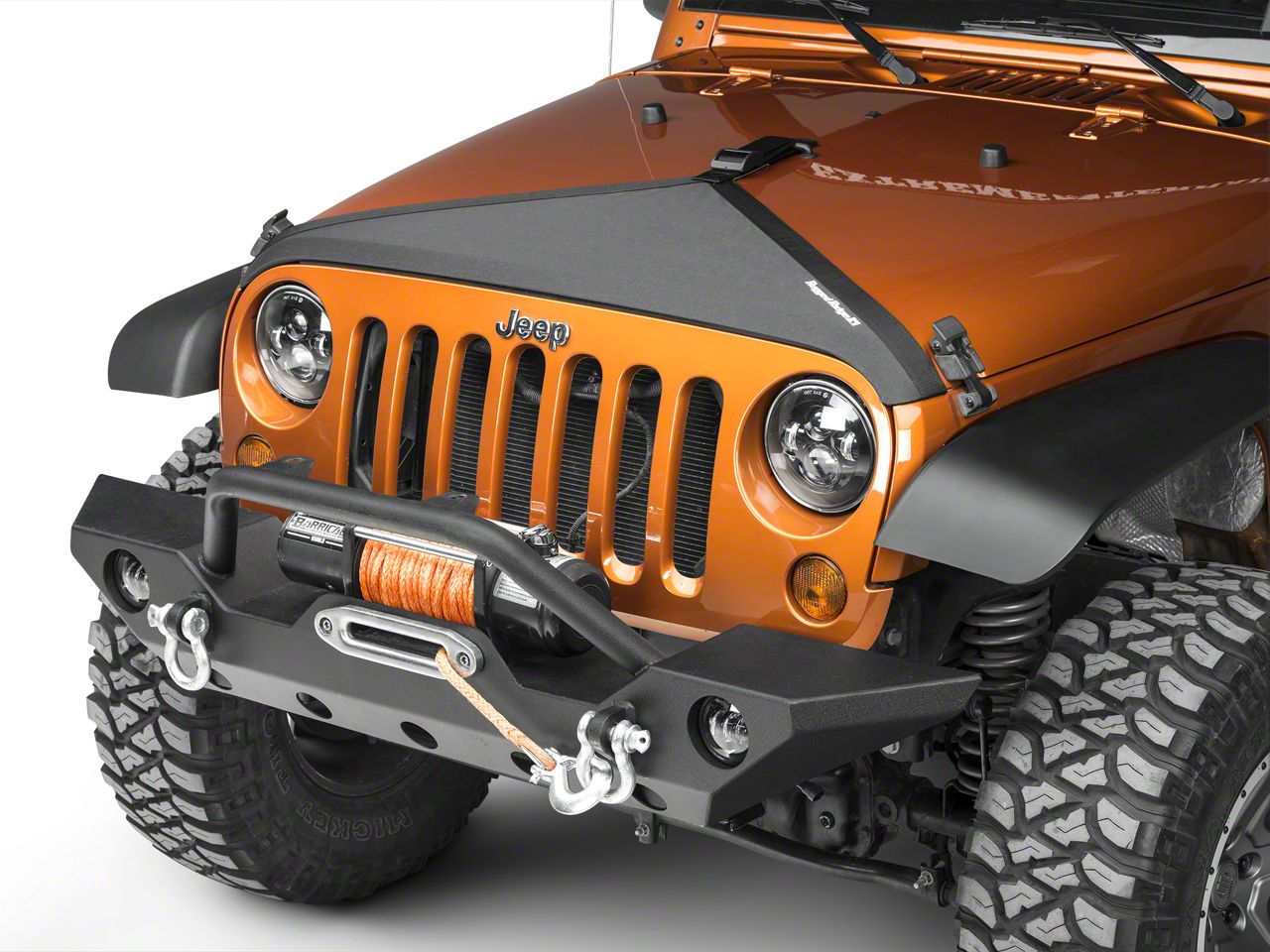 Rugged Ridge Jeep Wrangler Hood Bra - Black 12112.01 (07-18 Jeep ...