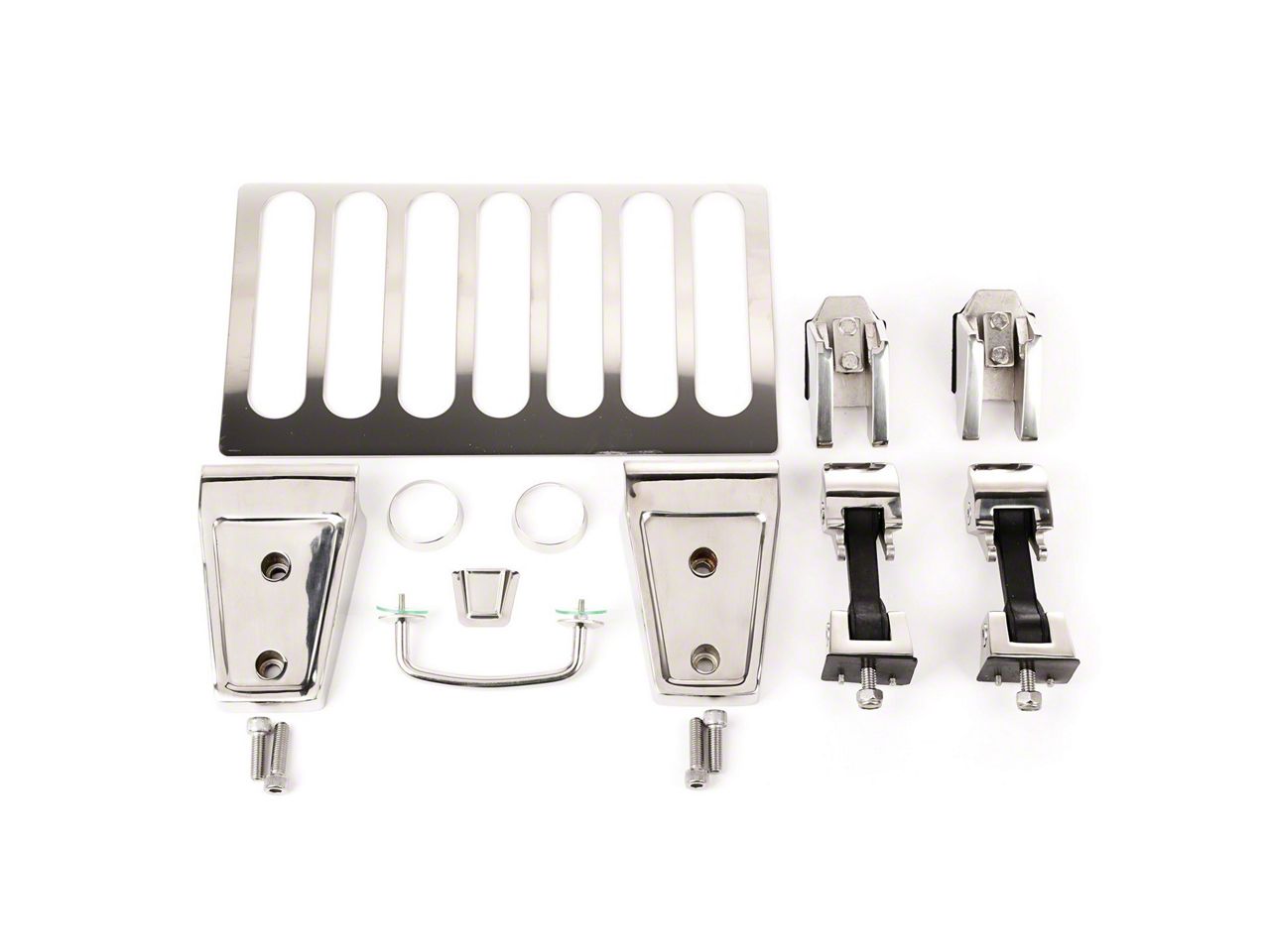 Rugged Ridge Jeep Wrangler Hood Dress Up Kit - Stainless J108963 (07-18 ...