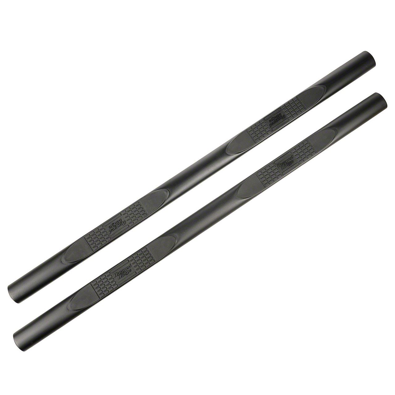 Rugged Ridge Jeep Gladiator 4-Inch Oval Side Step Bars; Textured Black ...