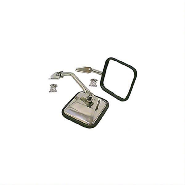 Rugged Ridge Jeep Wrangler Replacement Style Side Mirrors; Stainless ...