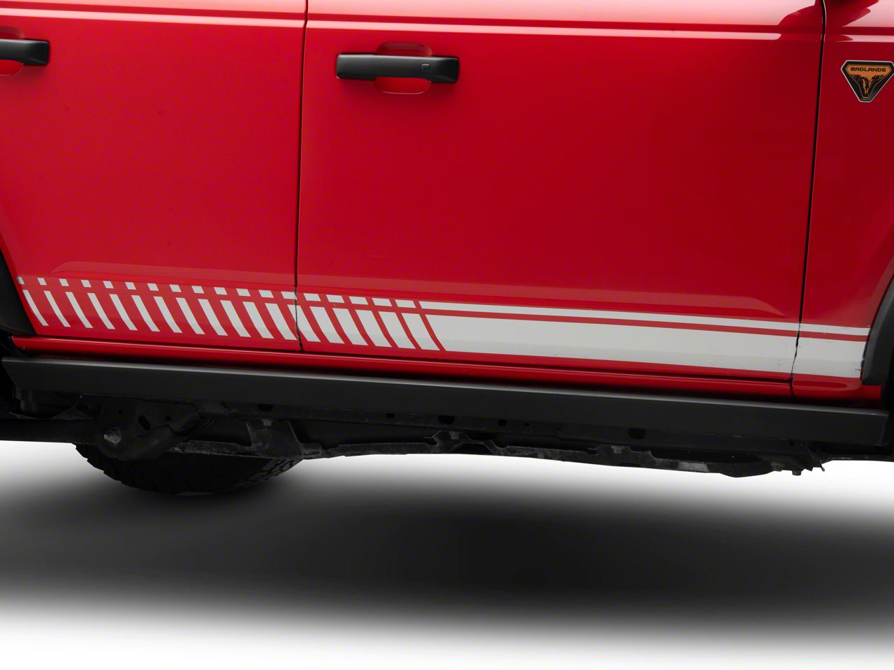 SEC10 Bronco Dashed Rocker Stripes; Silver FB29270 (21-25 Bronco ...