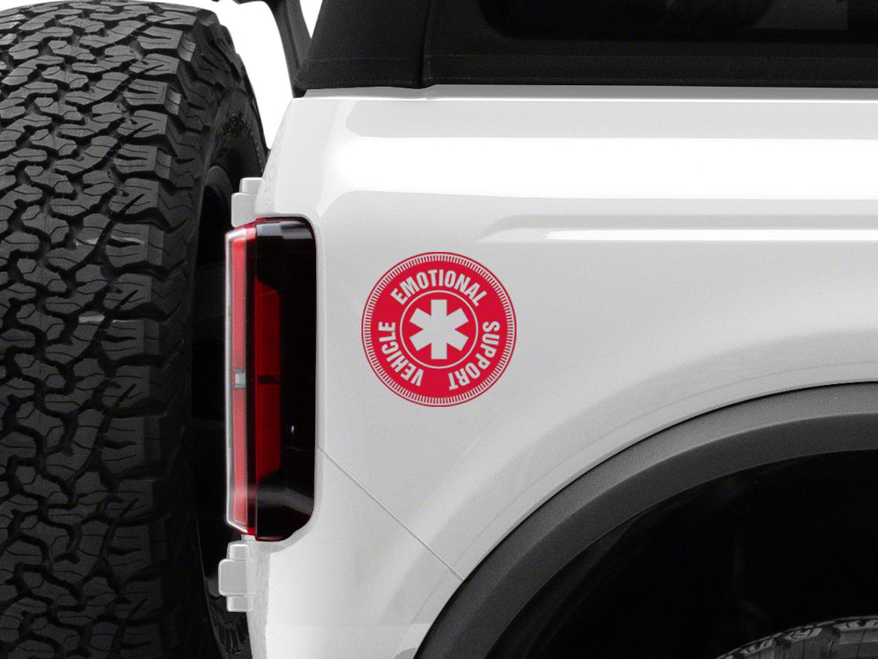 SEC10 Bronco Emotional Support Vehicle Decal; Red J227430 (Universal ...