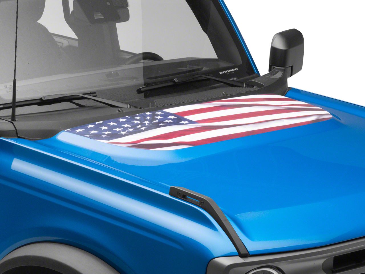 SEC10 Bronco Hood Flag Decal; Real Flag FB29285 (21-24 Bronco ...