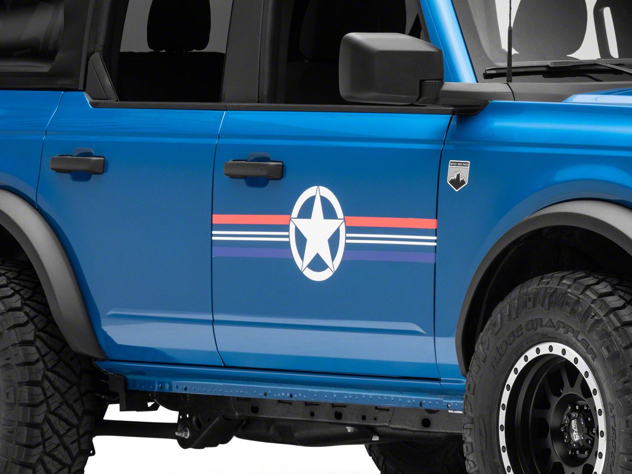 SEC10 Bronco Stars and Stripes Accent Decal; Red, White and Blue JG3434 ...