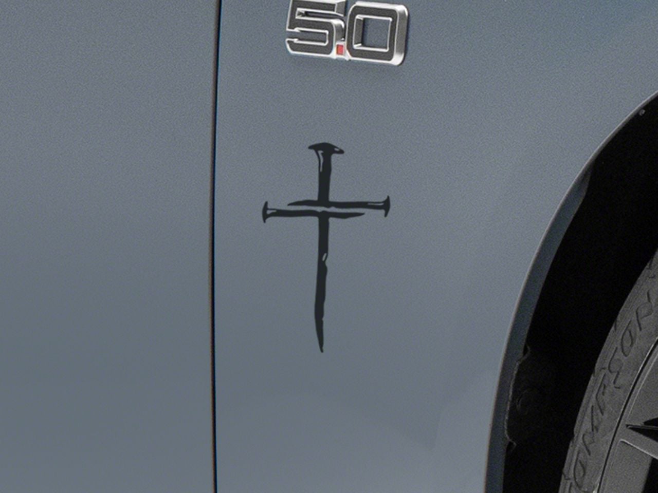 SEC10 Jeep Gladiator Cross of Nails Decal; Matte Black 471677 ...