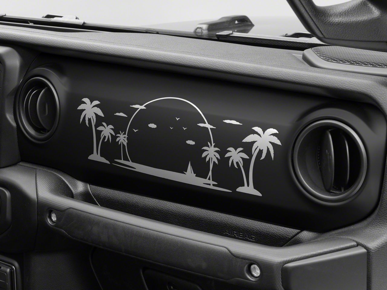 SEC10 Jeep Gladiator Dash Scene Beach Decal; Silver J194102 (20-26 Jeep ...