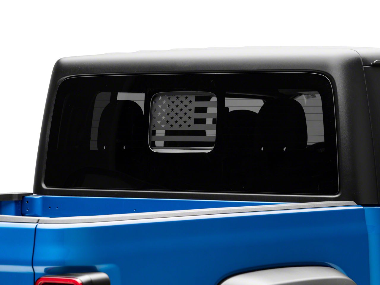 SEC10 Jeep Gladiator Middle Window American Flag Decal; Matte Black ...