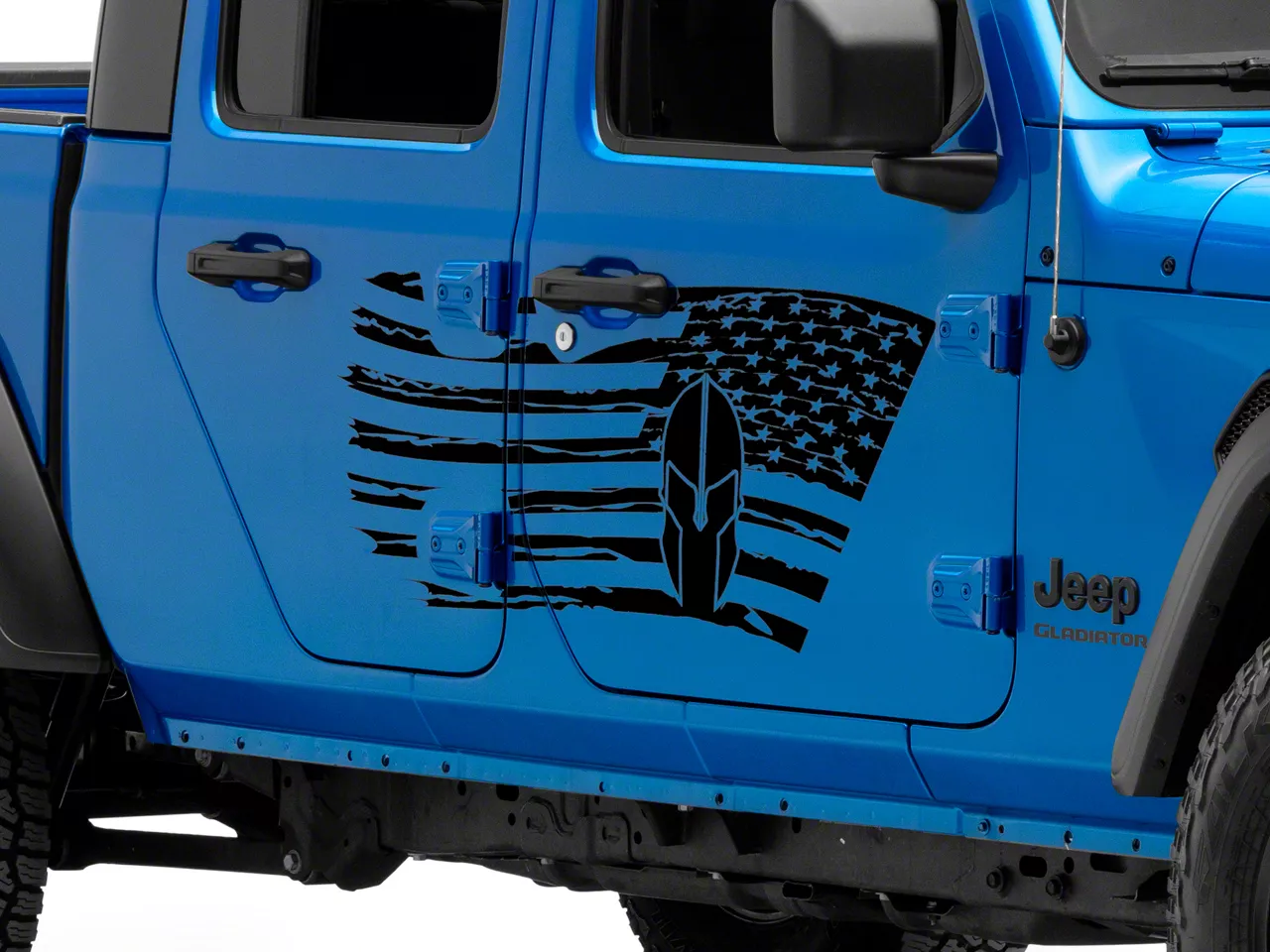 SEC10 Jeep Gladiator Side Flag with Helmet Decal; Gloss Black J210175 ...