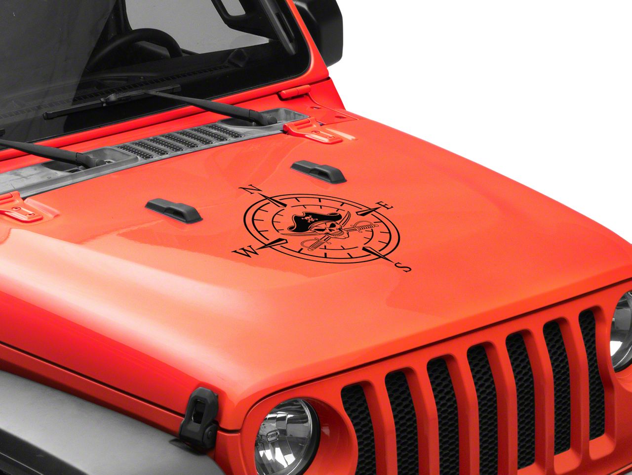 SEC10 Jeep Gladiator Small Pirate Compass Decals; Silver J243184 ...