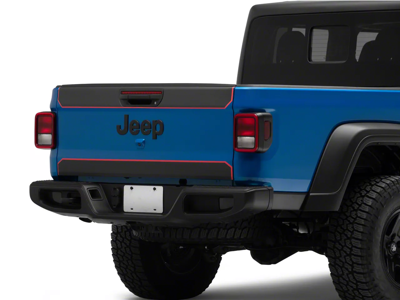 SEC10 Jeep Gladiator Tailgate Decal Matte Black and Red JG35145 (20-26 ...