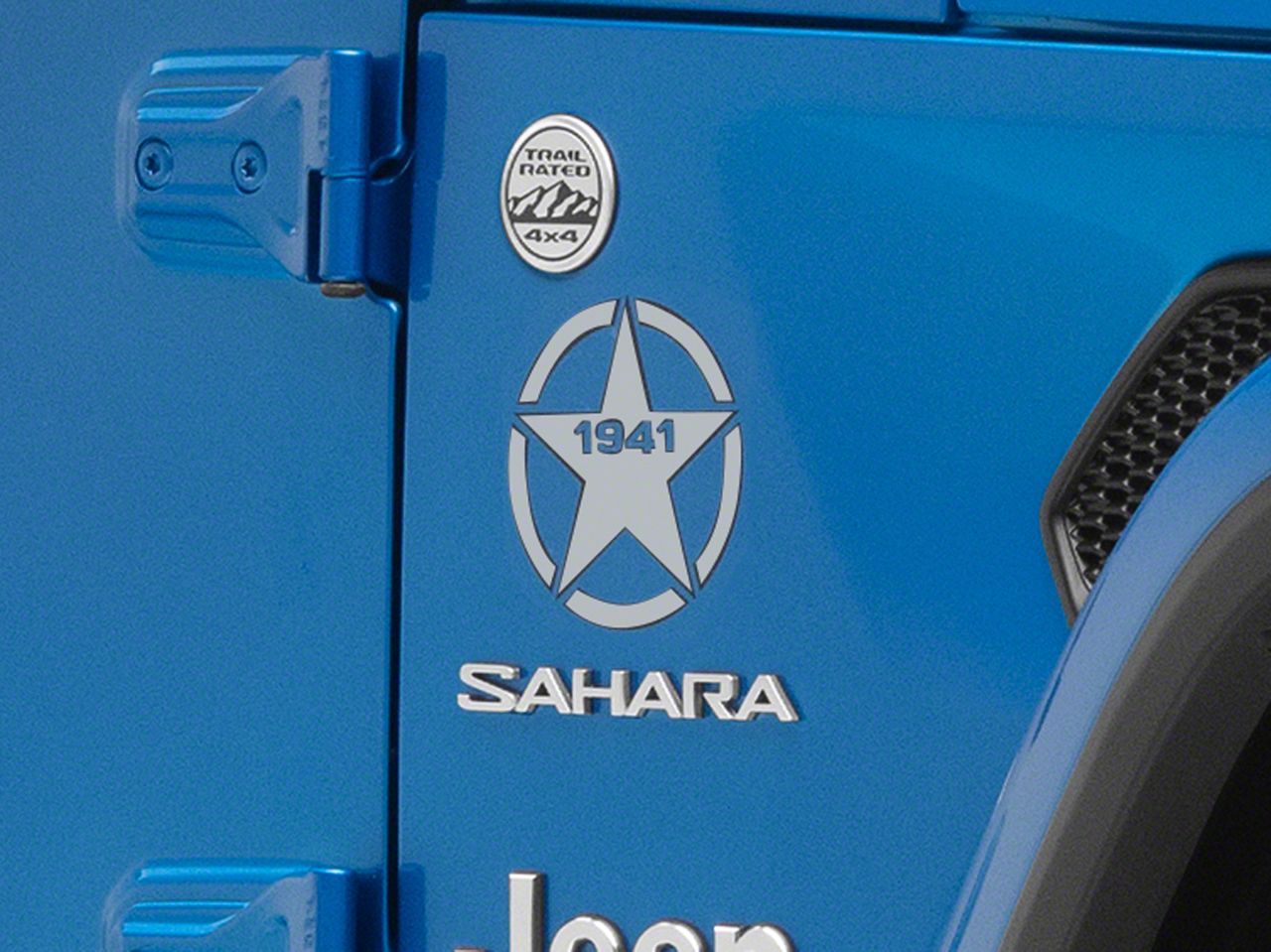 SEC10 Jeep Wrangler 1941 Small Star Decal; Silver J192058 (Universal ...