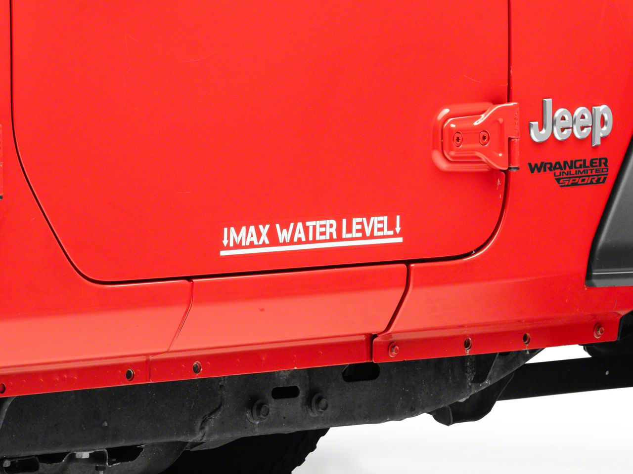 SEC10 Jeep Wrangler Max Water Level Decal; White J152428