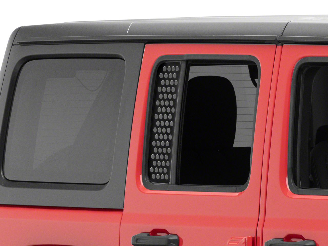 SEC10 Jeep Wrangler Small Punched Rear Window Decal; Gloss Black ...