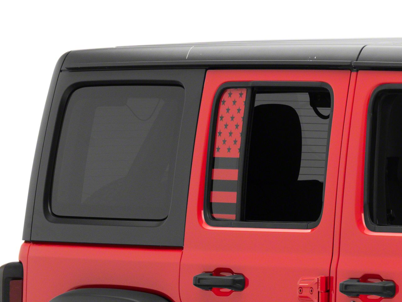 SEC10 Jeep Wrangler Small Rear Window Decal; Red J180948 (18-26 Jeep ...