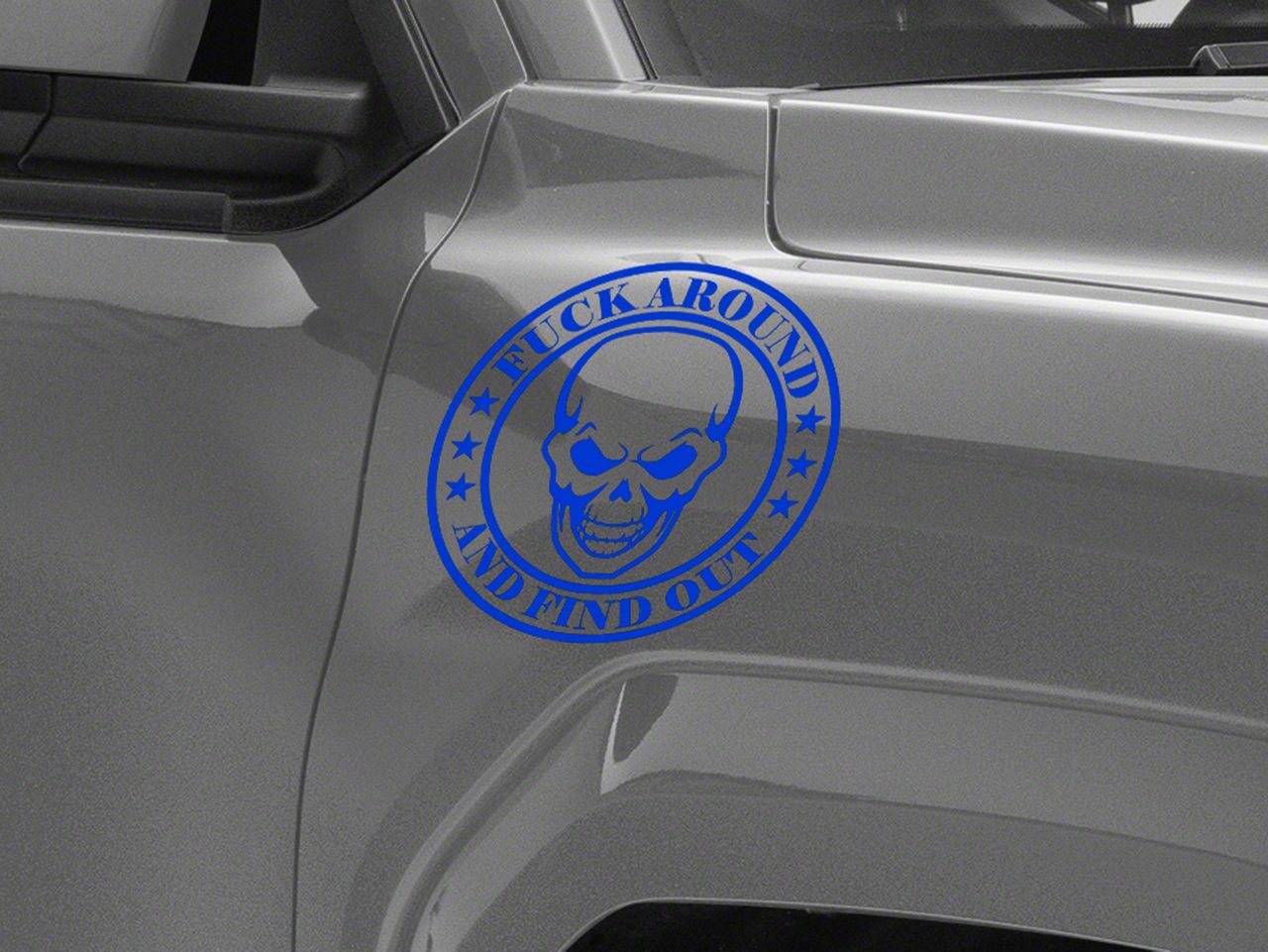 SEC10 Tacoma FAFO Skull Decal; Blue 471681 (Universal; Some Adaptation ...
