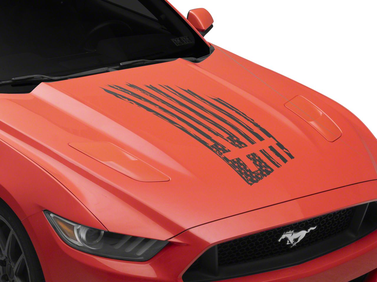 SEC10 Tacoma Flag and Cross Hood Decal; Matte Black 464581 (Universal ...