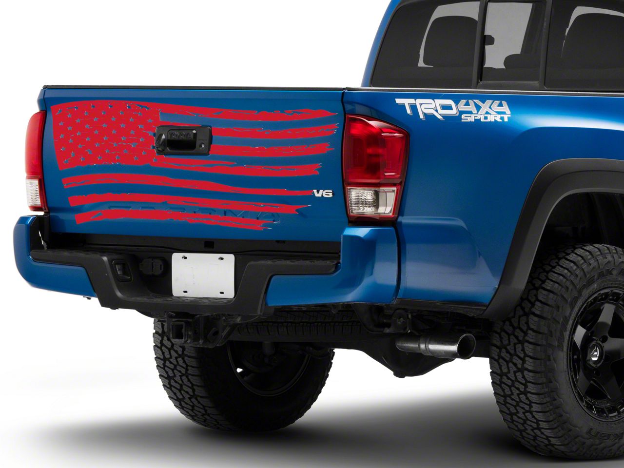 SEC10 Tacoma Tailgate Flag Distressed Wave Decal; Red T578095 ...