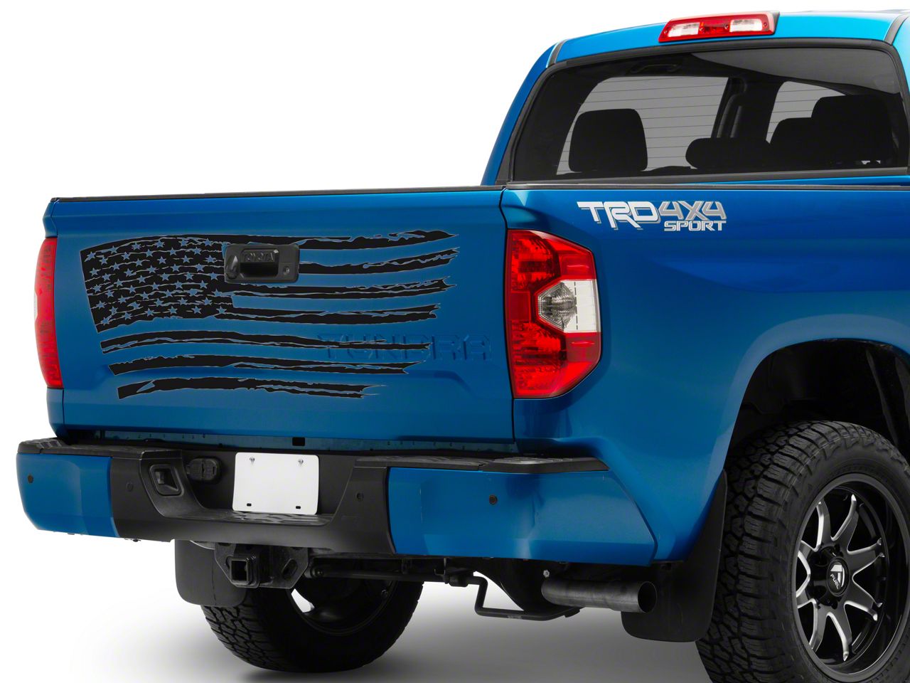 SEC10 Tundra Tailgate Flag Distressed Wave Decal; Gloss Black T578092 ...