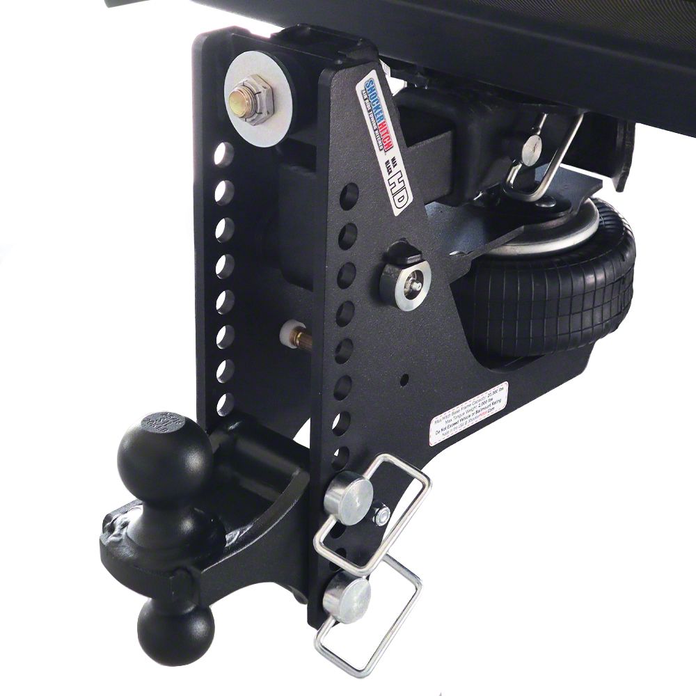 Shocker Hitch Jeep Gladiator HD 20K Max Black Super Drop Air Hitch and Black Combo Ball Mount ...
