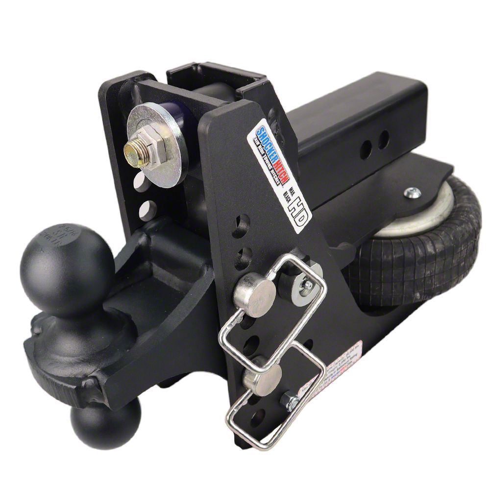 Shocker Hitch Jeep Gladiator HD 20K Max Black Air Hitch and Black Combo Ball Mount for 2.50-Inch ...