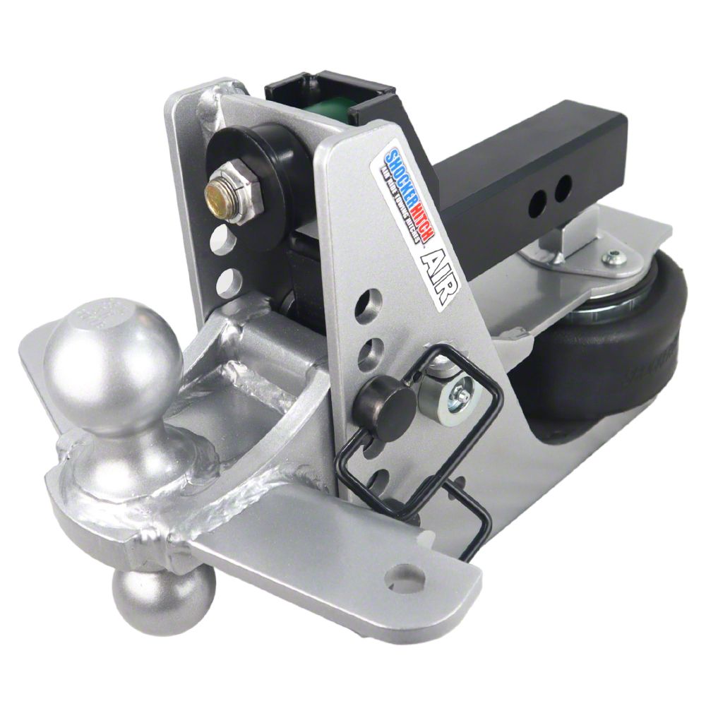 Shocker Hitch Titan 10K Air 2-Inch Receiver Hitch and Silver Combo Ball ...
