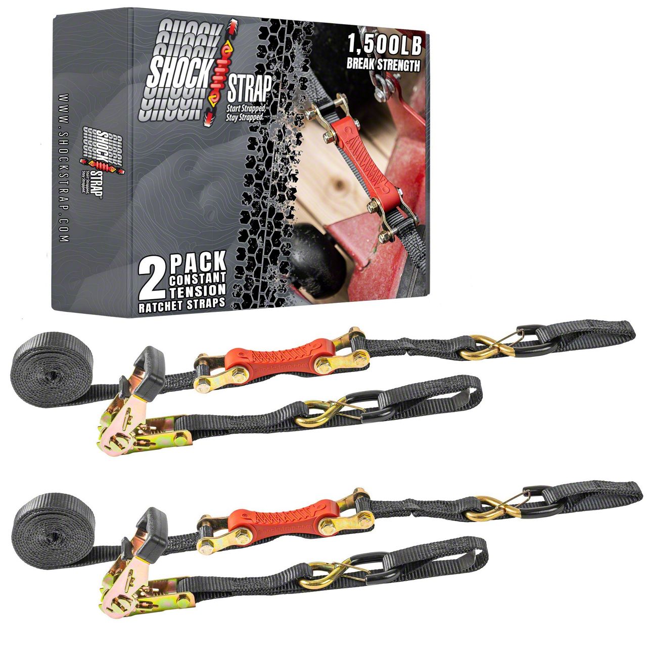 ShockStrap Jeep Gladiator 1-Inch x 10-Foot Constant Tension Ratcheting ...